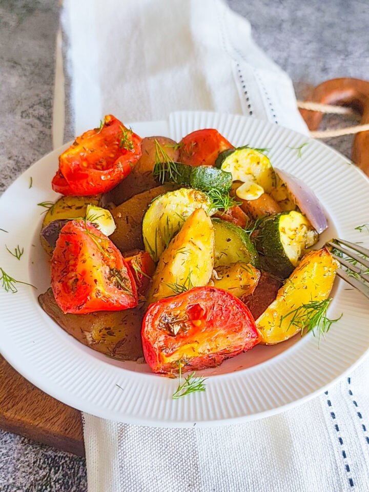 Roasted Vegetables and Halloumi Recipe - Just Simple Recipes