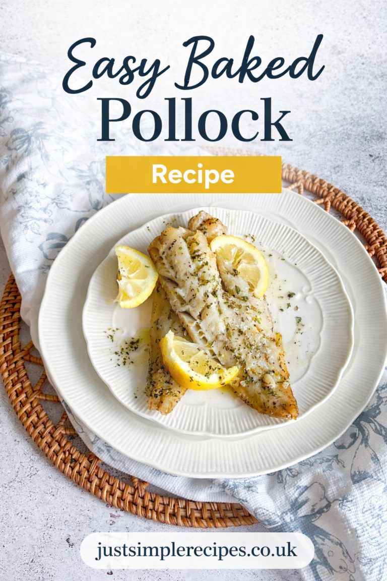 Easy Baked Pollock Recipe with Garlic Butter and Lemon - Just Simple ...